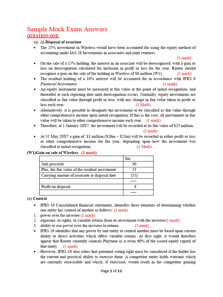 Sample Exam paper 2 Answers | PDF