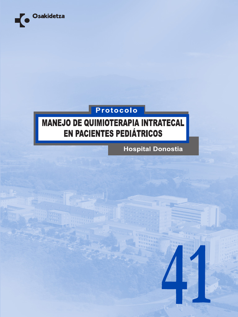 Protocolo 41 Quimioterapia Intratecal | PDF | Quimioterapia | Medicamentos con receta