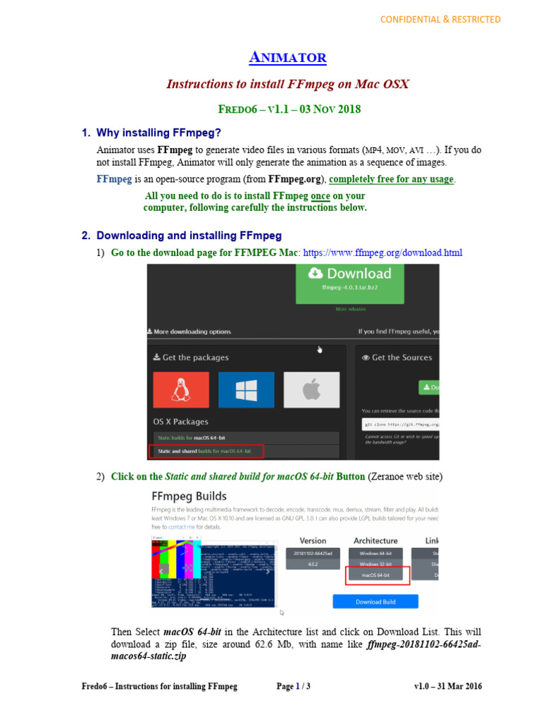 Instructions Ffmpeg Mac | PDF | Sketch Up | Mac Os