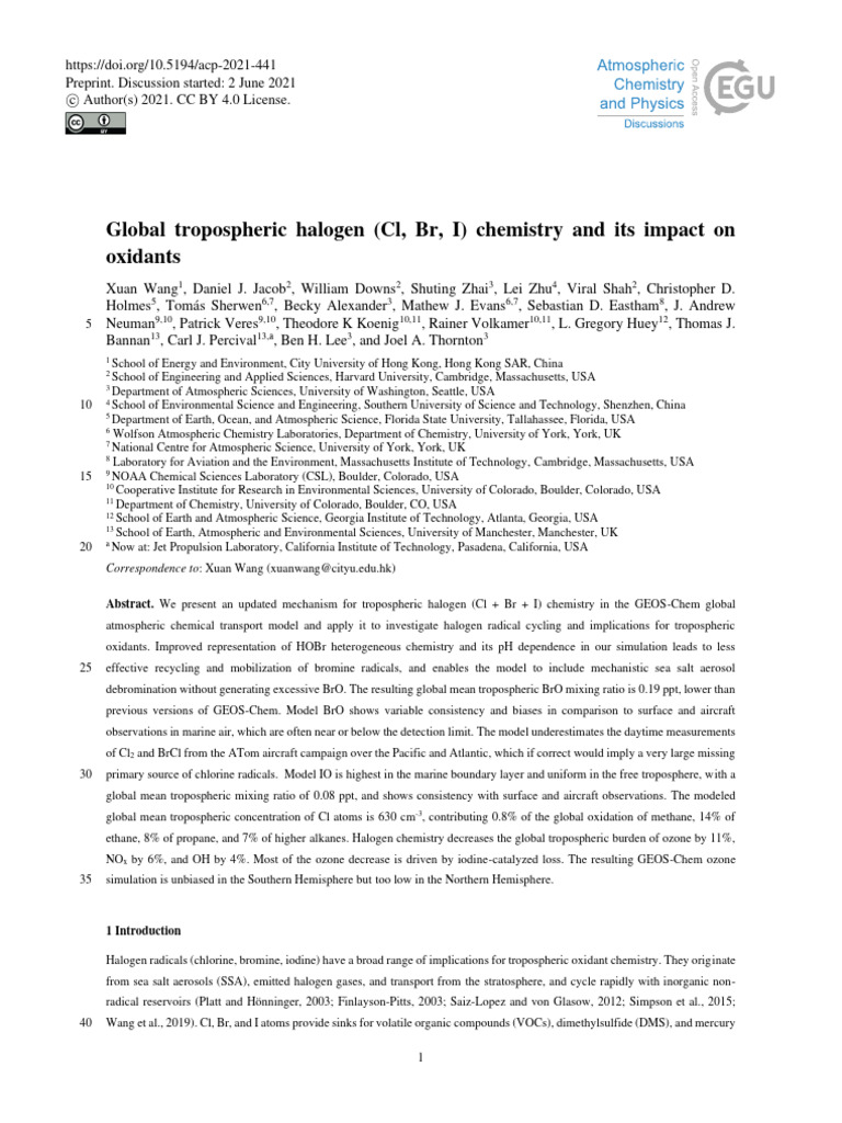Halogen | PDF | Ozone Depletion | Chlorine