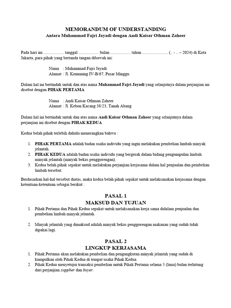 Mou Minyak | PDF