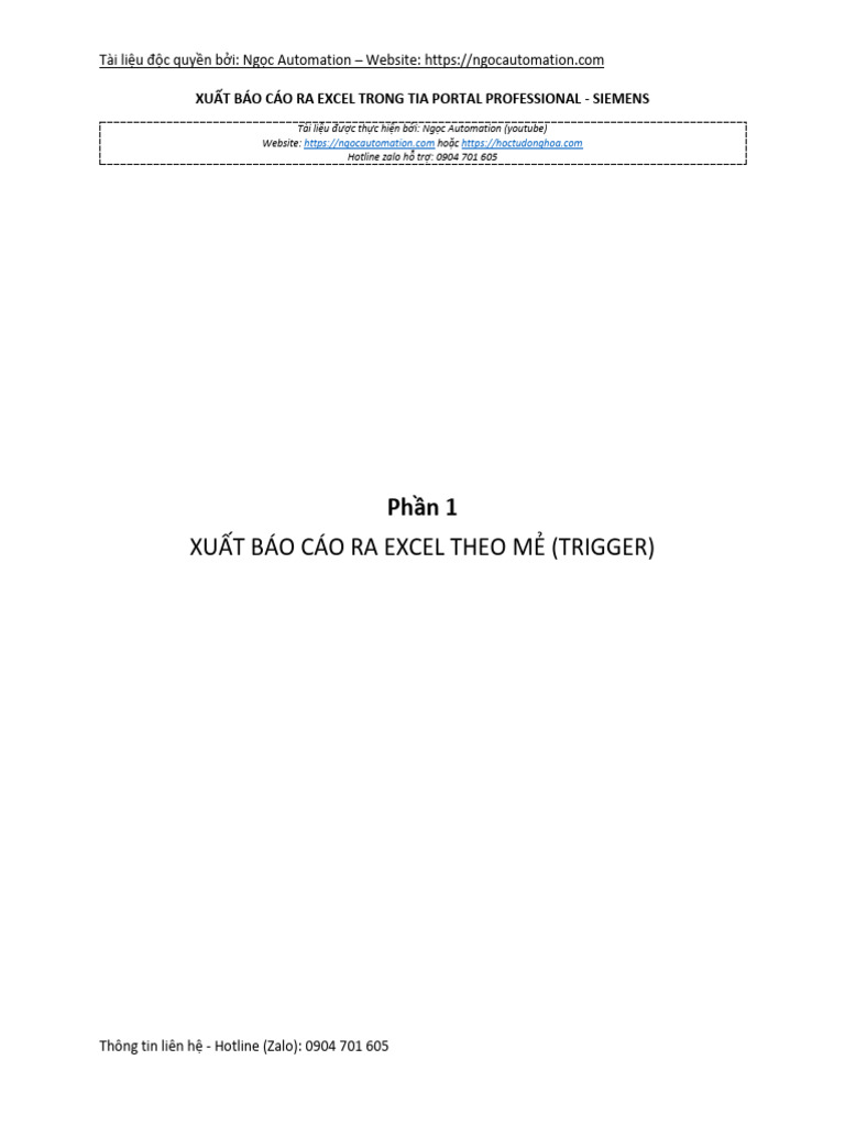 (123doc) - Huong-Dan-Tu-Dong-Update-Du-Lieu-Vao-Excel-Tren-Tia-Portal-Professional | PDF