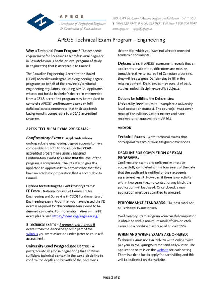 Why A Technical Exam Program - Engineering - January 2024 | PDF ...