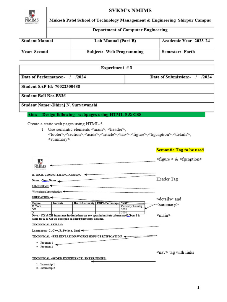 WP Experiment 3 B | PDF | World Wide Web | Internet & Web