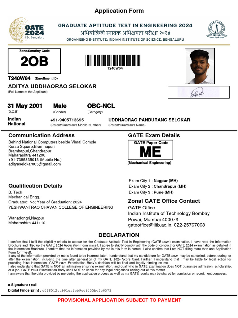 T240 W64 Application Form | PDF