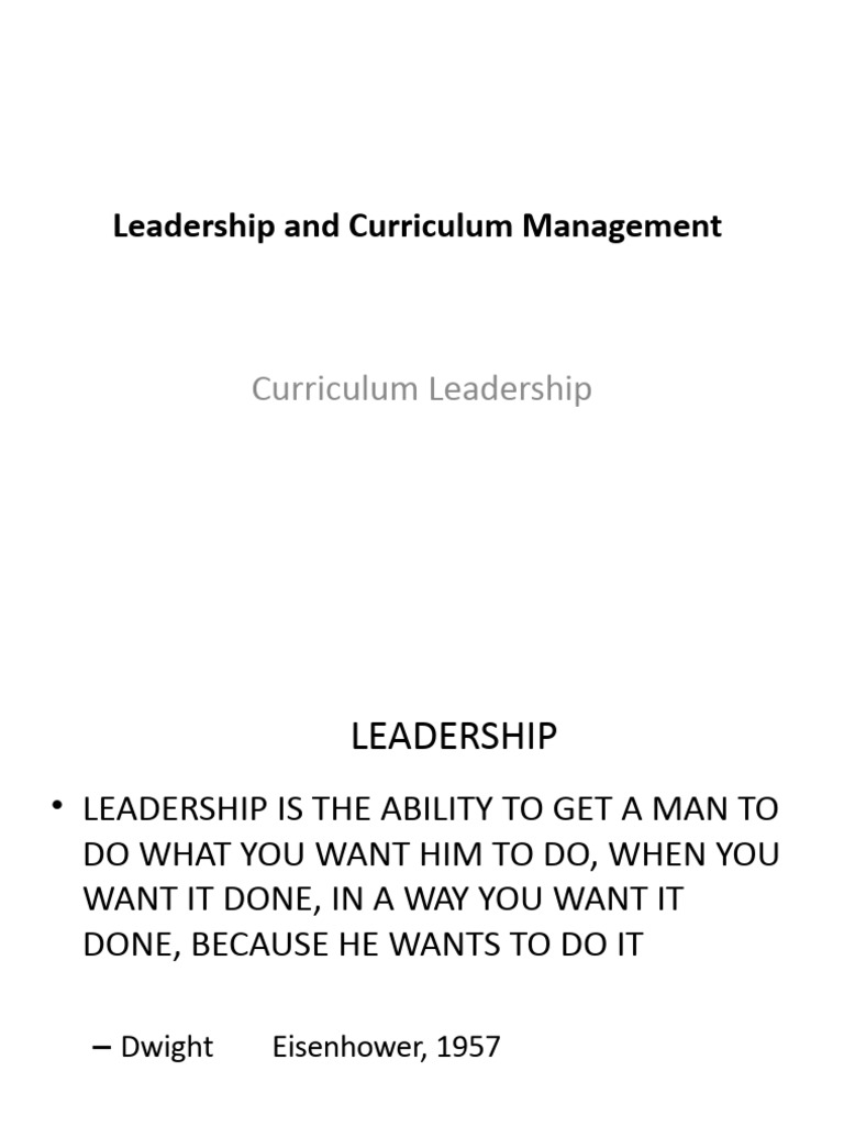 Curriculum Leadership | PDF | Leadership | Curriculum