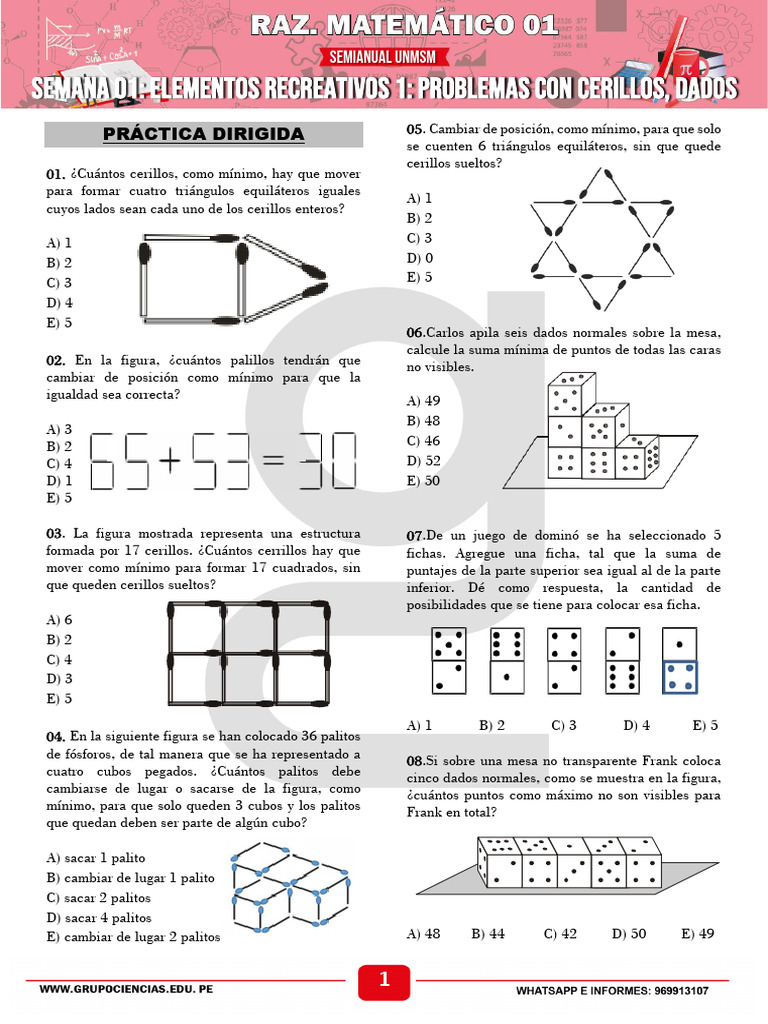 Semianual UNMSM - Grupo CIENCIAS - Razonamiento Matemático 2022 | PDF