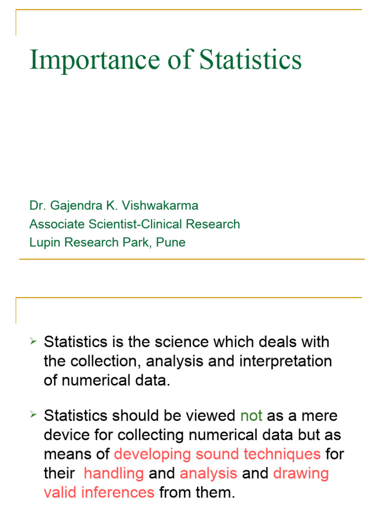 Importance of Statistics | Download Free PDF | Statistics | Clinical Trial