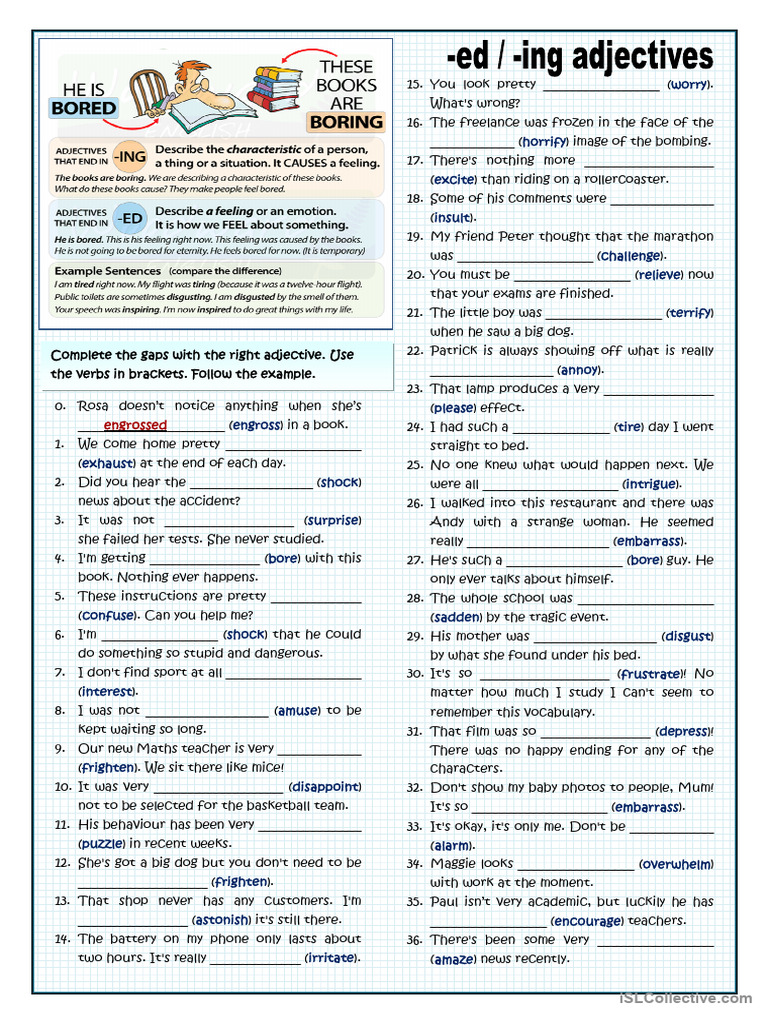 Adjectives With - Ed and - Ing | PDF