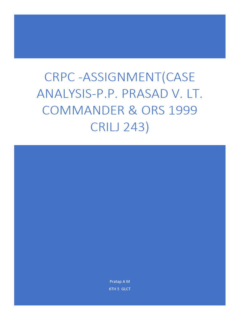 CRPC Assignment | PDF | Magistrate | Criminal Procedure In South Africa