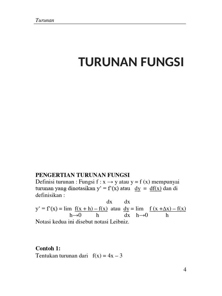 Turunan Fungsi A | PDF | Metode & Bahan Ajar