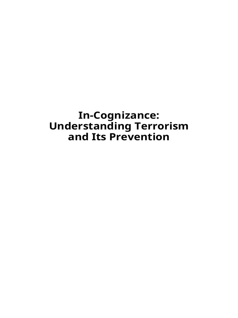 In-Cognizance Understanding Terrorism and Its Prevention | PDF ...