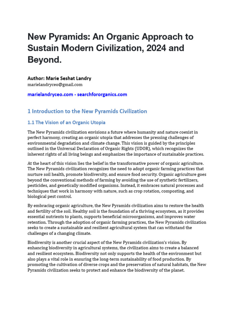 New Pyramids - An Organic Approach To Sustain Modern Civilization, 2024 ...