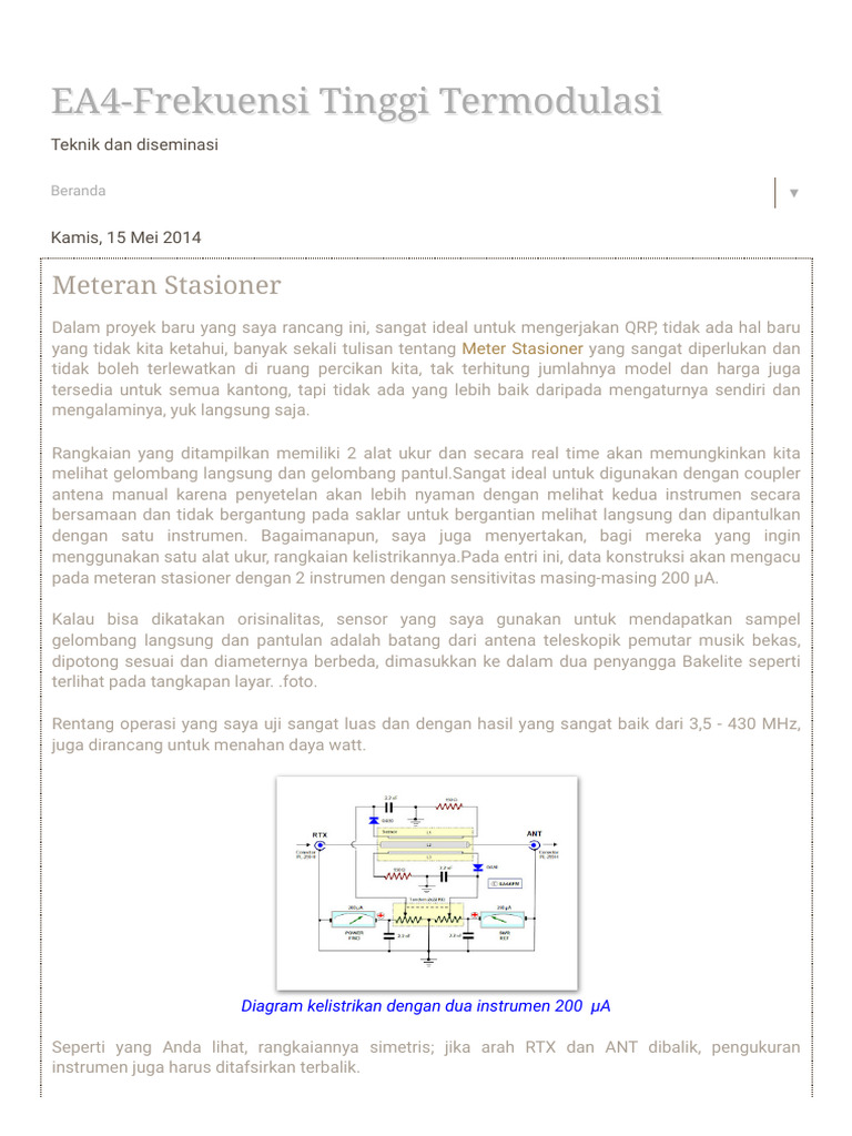 EA4-Frekuensi Tinggi Termodulasi - Meteran Stasioner | PDF | Teknologi & Rekayasa