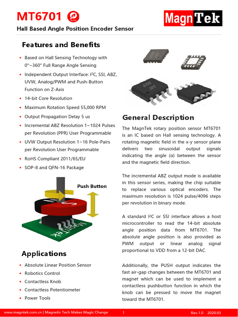 Dokumen - Tips - mt6701 Rev1 Magnetic Tech Makes Magic Change Rev10 202003 mt6701 Hall Based ...