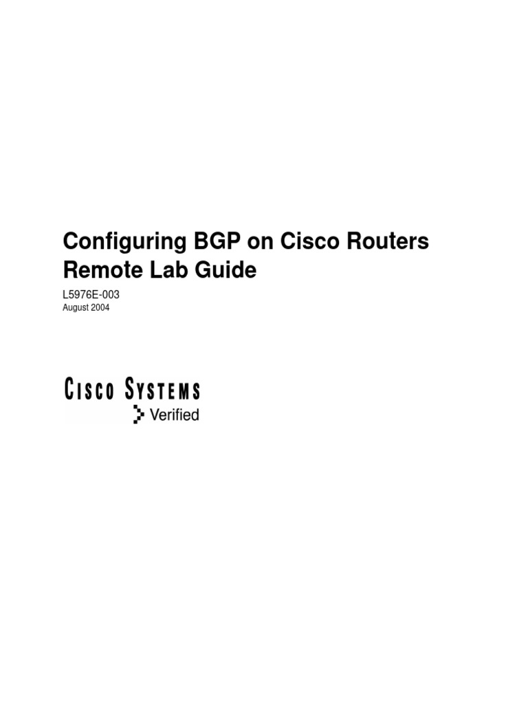 Configuring BGP On Cisco Routers Remote Lab Guide (PDFDrive) | Download Free PDF | Router ...