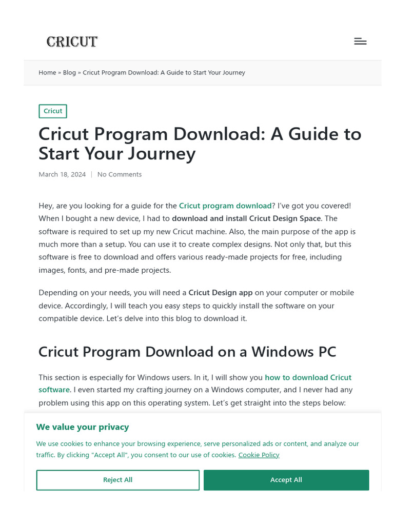 Cricut Program Download: A Guide To Start Your Journey | PDF | Mobile App | Ios