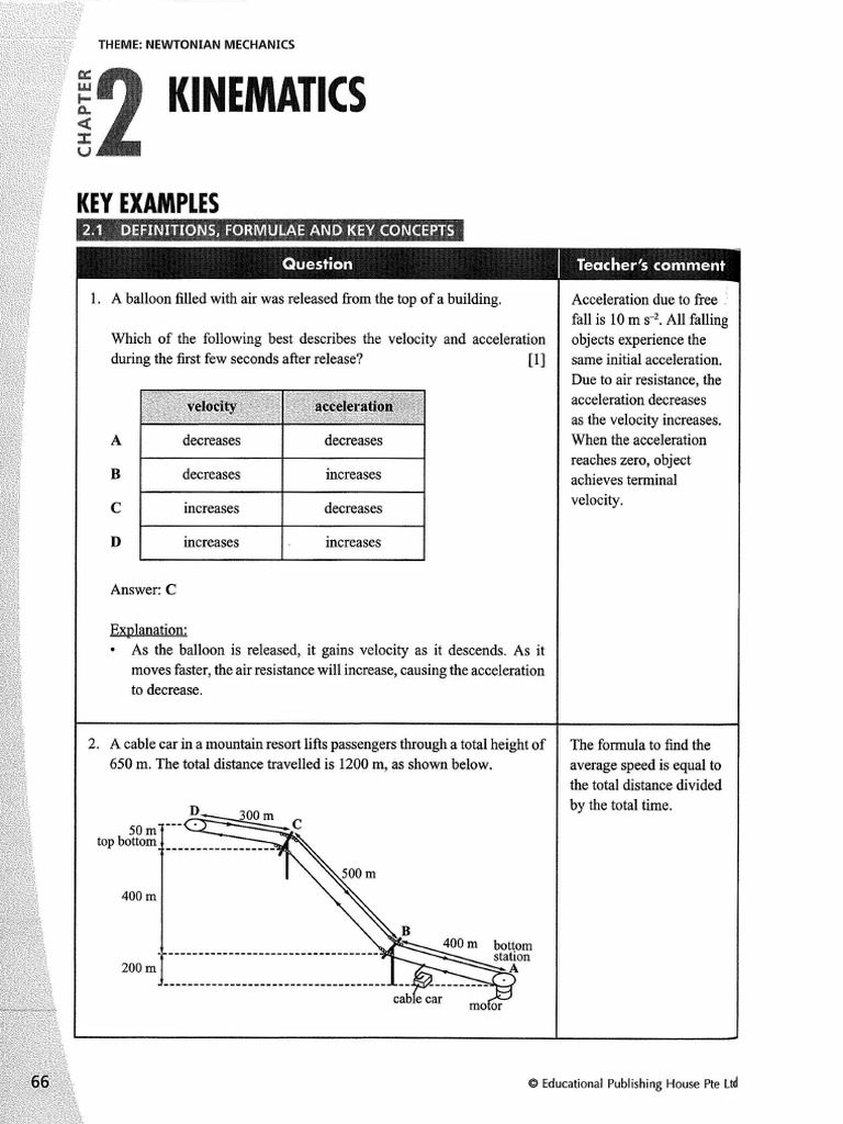 2.kinematics Key Examples | PDF