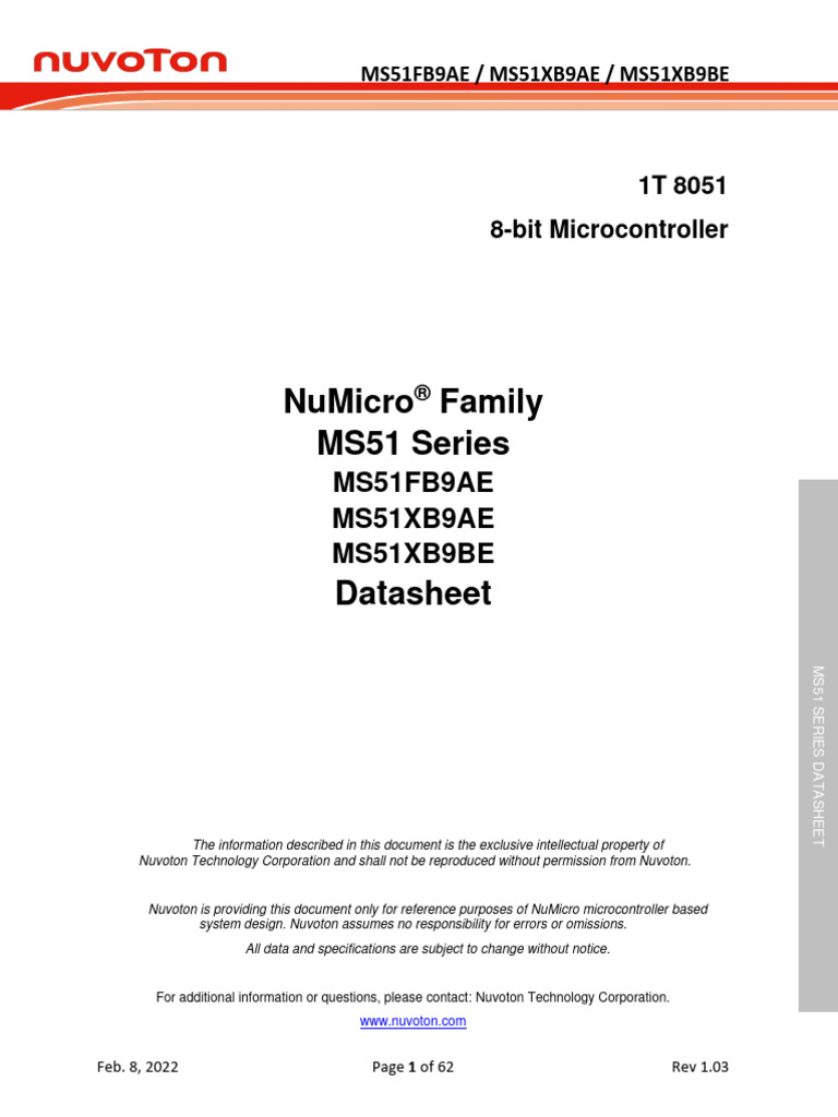 Ds Ms51fb9ae Ms51xb9ae Ms51xb9be en Rev1 | PDF | Analog To Digital Converter | Flash Memory
