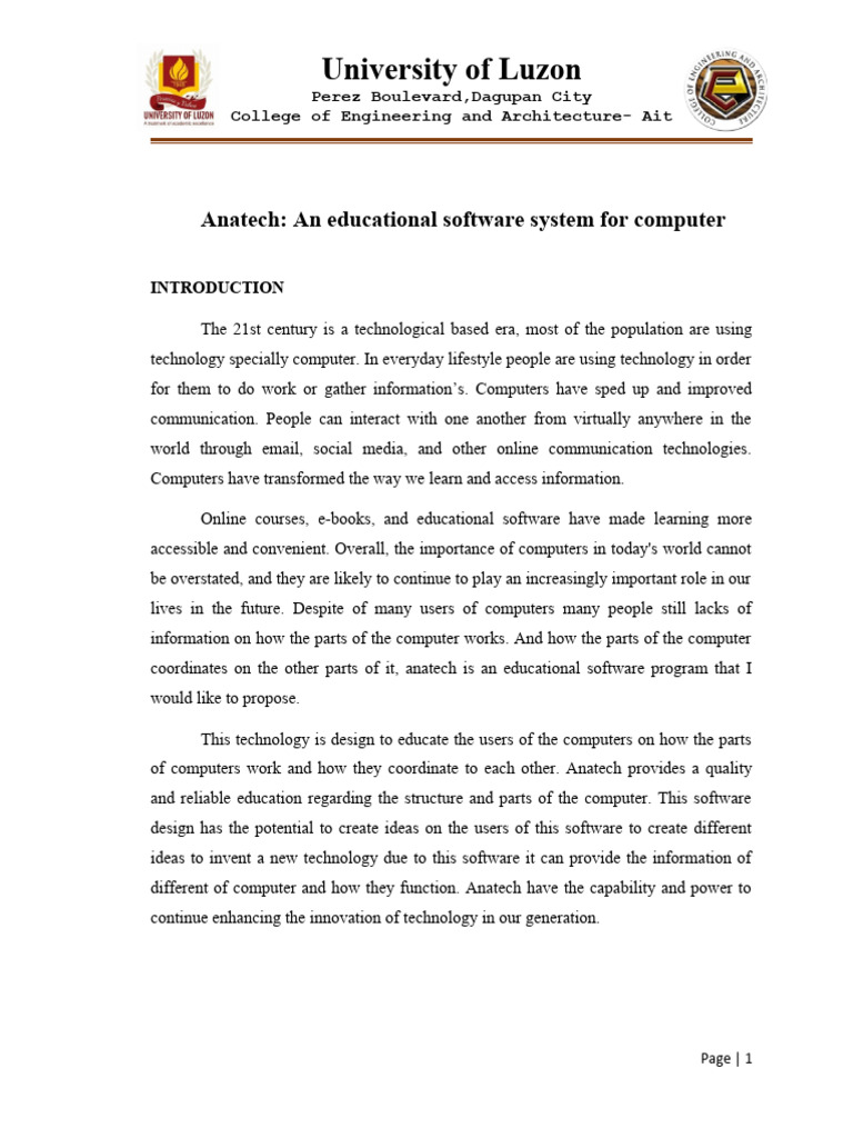 Anatech - Thesis Proposal - Parras, Mike D. | PDF | Educational Technology | Computing