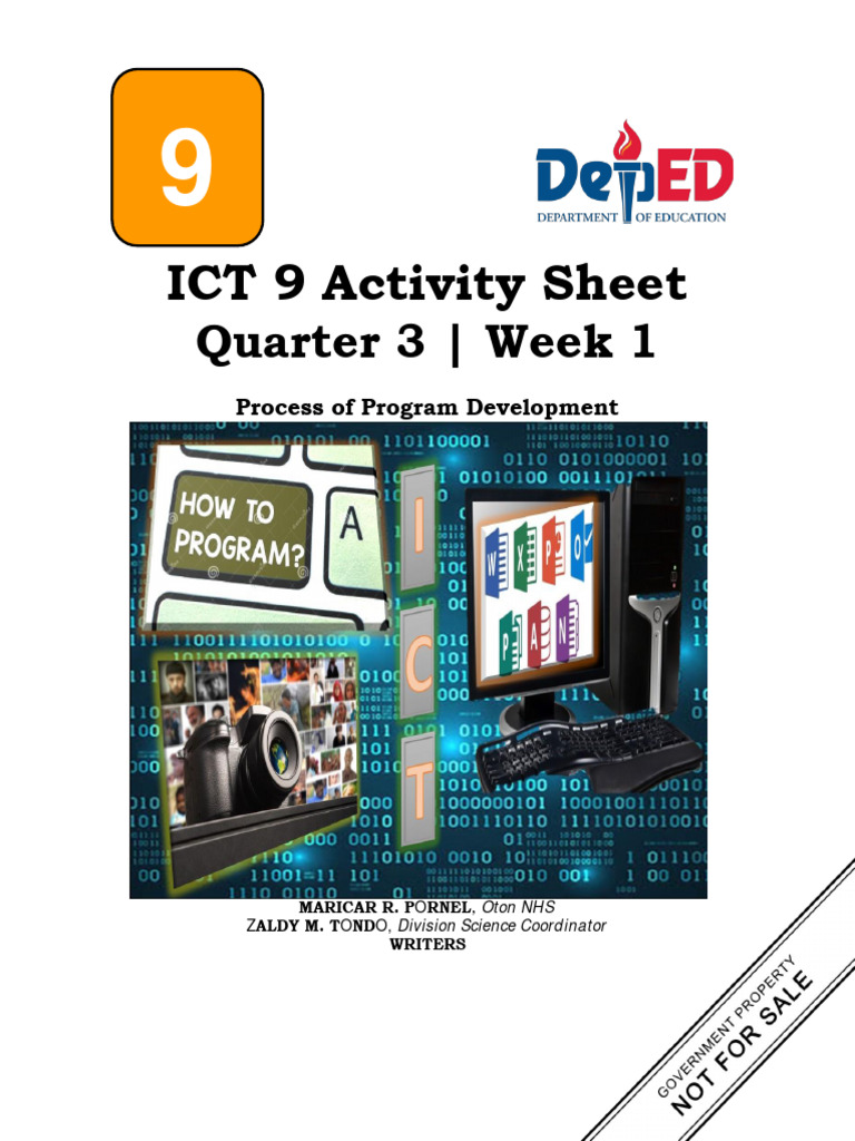 ICT 9 Activity Sheet: Quarter 3 - Week 1 | PDF | Computer Program | Programming