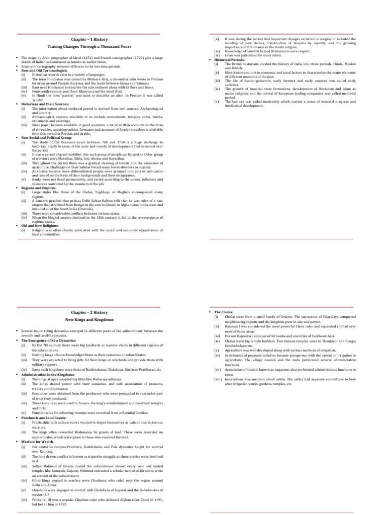 Our Pasts 2 NCERT 7 Notes | PDF