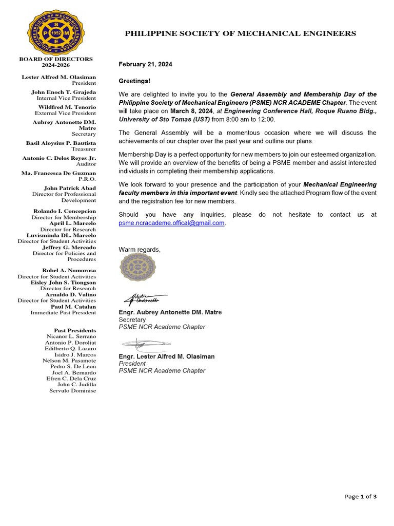 INVITATION-PSME-NCR | PDF