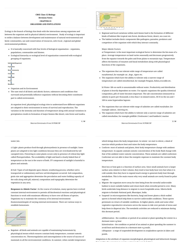 Biology NCERT Class 12 Notes | PDF | Ecosystem | Soil