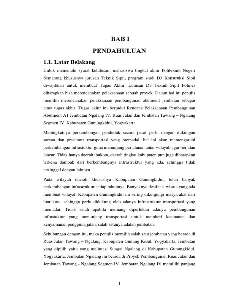 BAB 1 Laporan TA | PDF