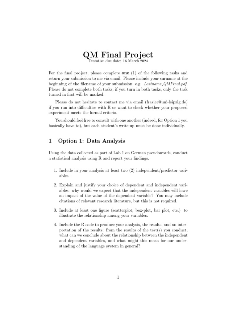 Homework in My Linguistics Course | PDF | Hypothesis | Experiment Homework in My Linguistics Course | PDF | Hypothesis | Experiment