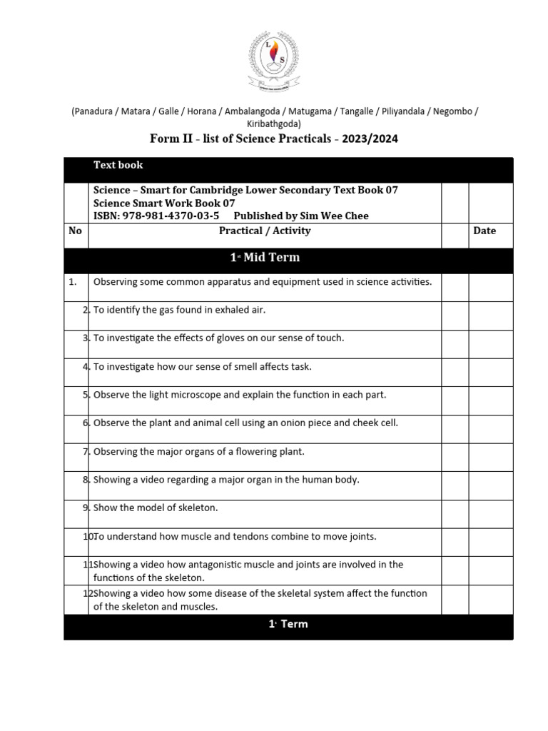 Year 9 Science Practical Activities | PDF | Soil | Earth