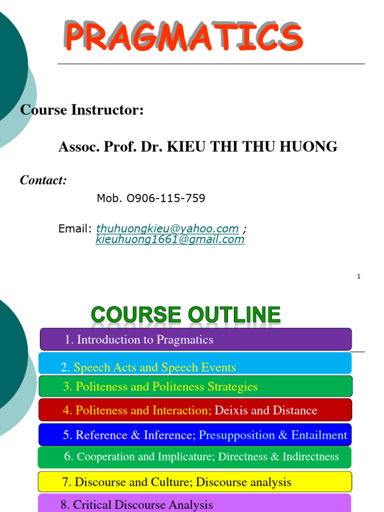 Lecture 1_Intro to Prag | PDF | Discourse | Linguistics