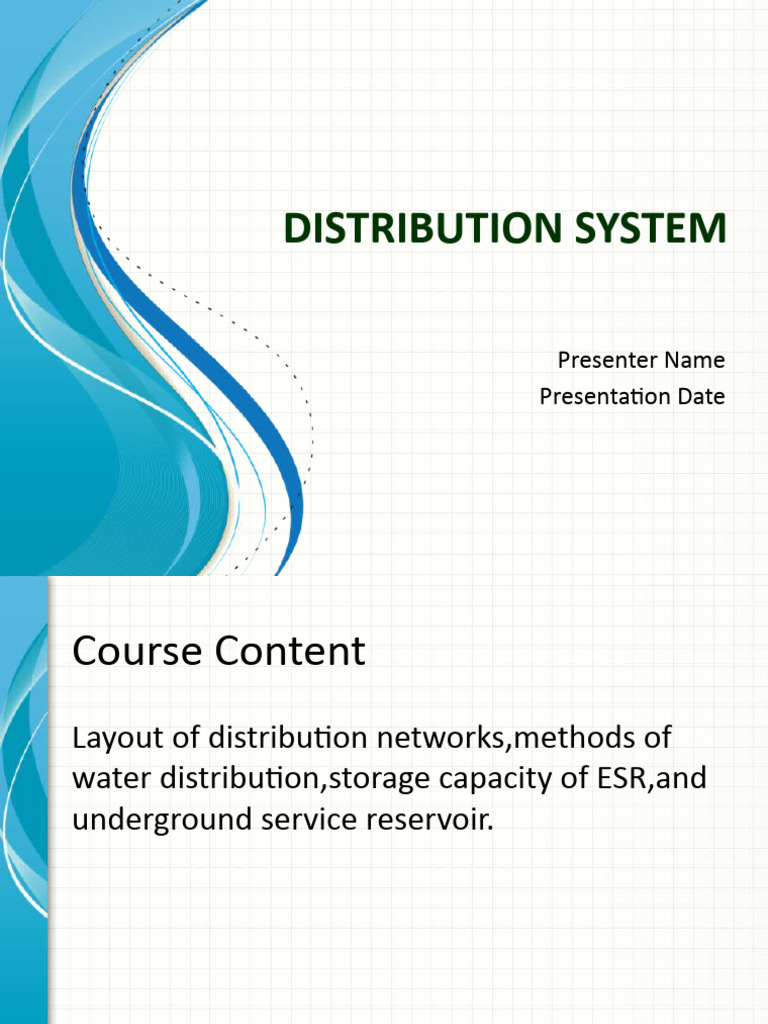 Distribution System | PDF | Reservoir | Pump