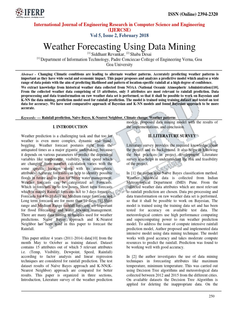 Literature 04 | PDF | Weather Forecasting | Statistical Classification