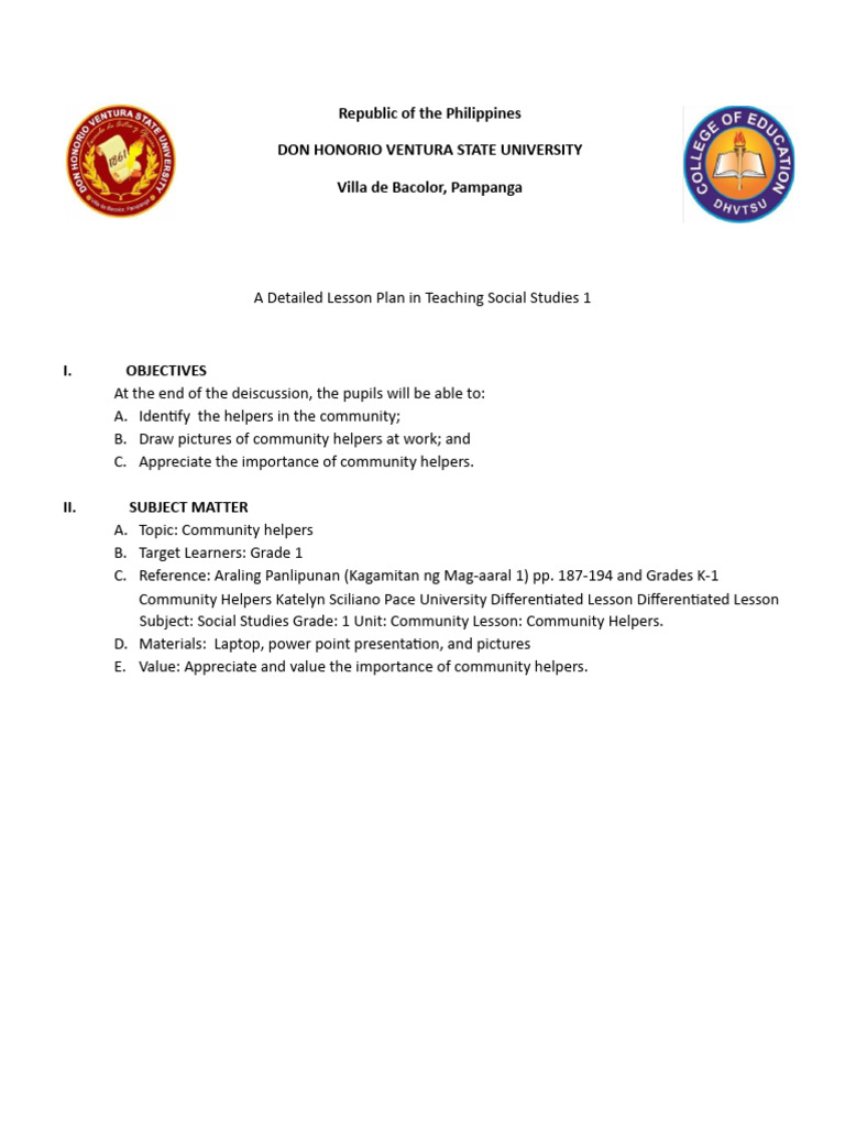 Detailed Lesson Plan in Social Studies 2 | PDF | Vegetables | Foods