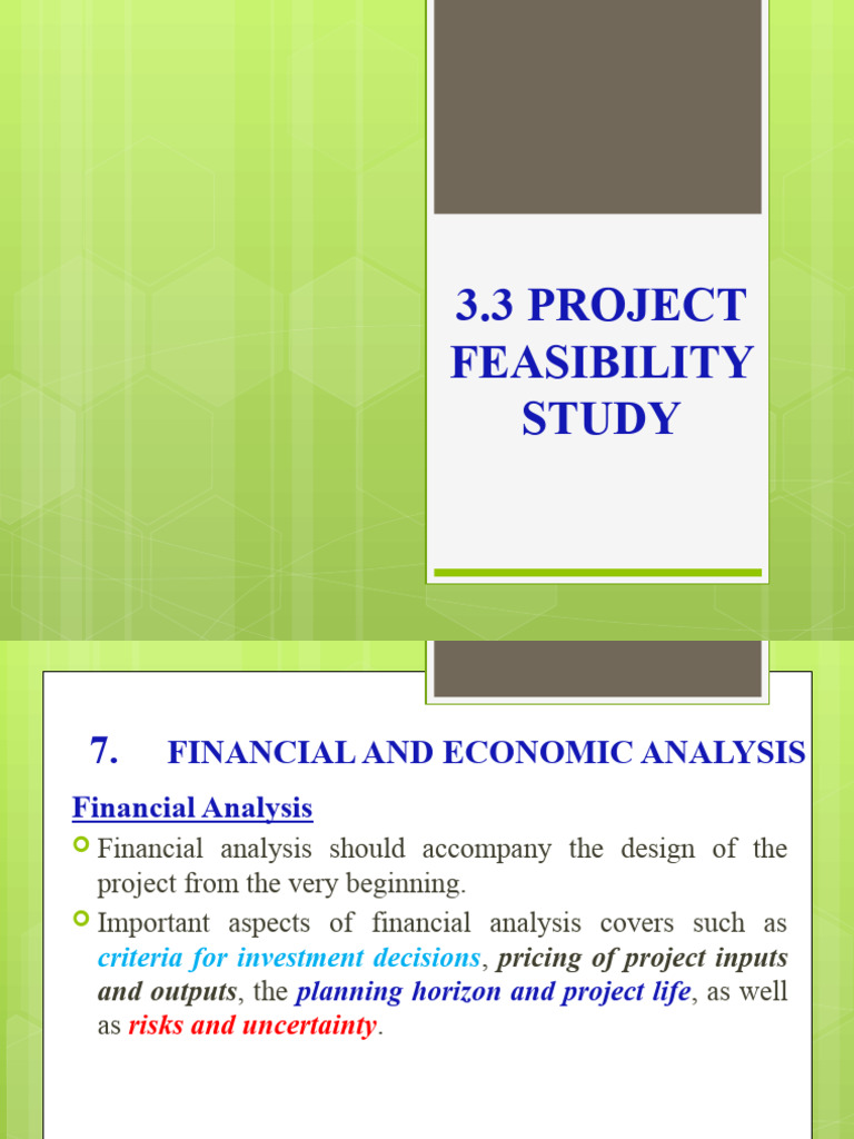 3.3 Project Feasibility Study | PDF | Depreciation | Investing