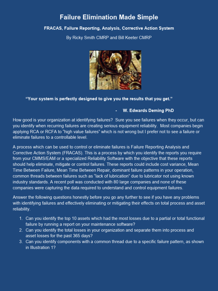 Failure Elimination Made Simple | PDF | Reliability Engineering ...