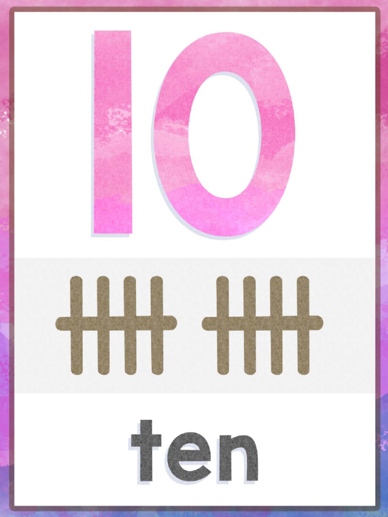 Watercolor Number Chart 10 | PDF