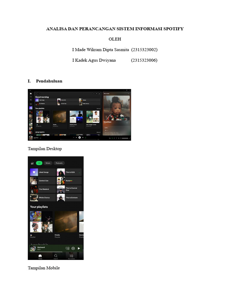 Analisa Sistem Informasi Spotify | PDF