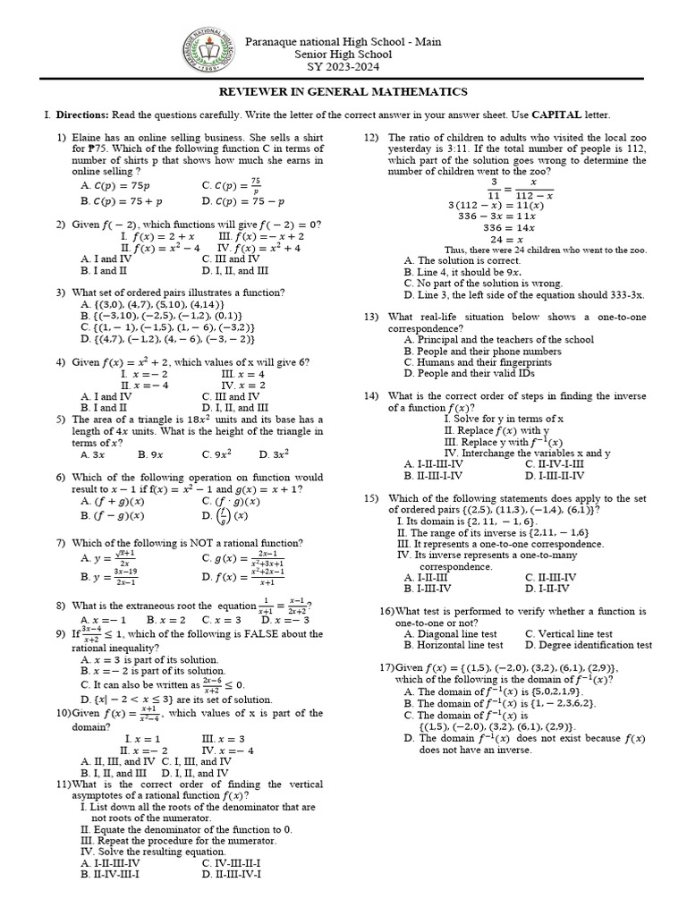 Nat Reviewer in Gen Math | PDF | Logarithm | Interest