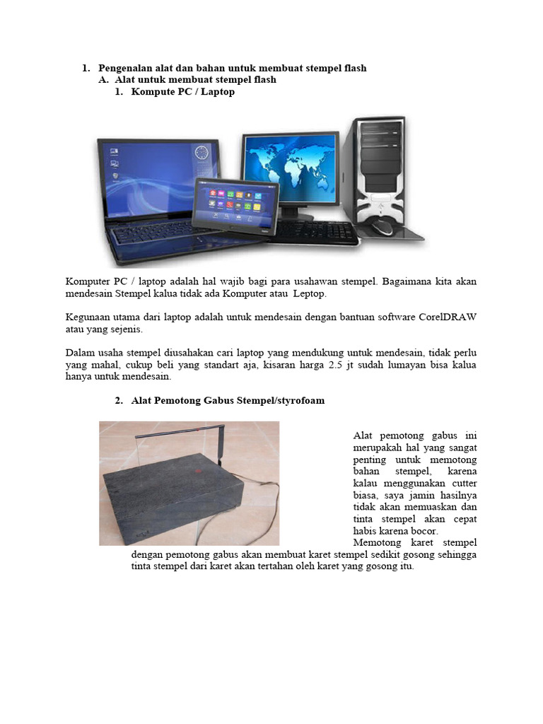 Pengenalan Alat Dan Bahan Untuk Membuat Stempel Flash Dan Cara Membuat ...