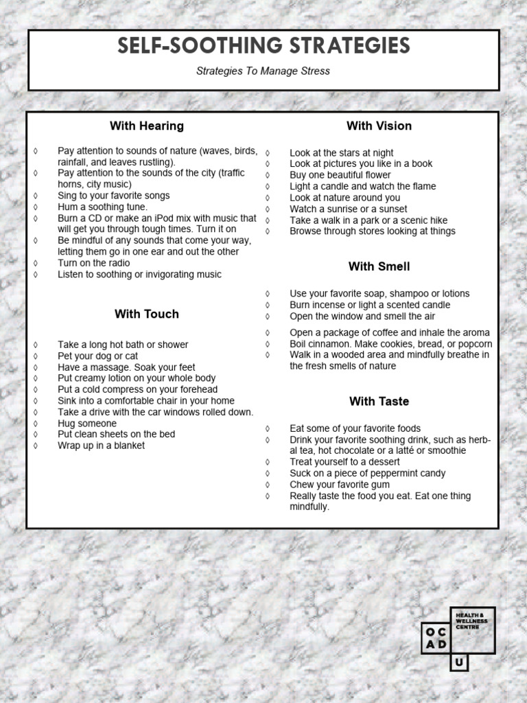 Self-Soothing Strategies | PDF