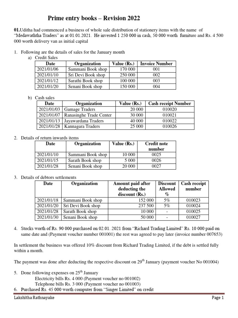 Prime Entry Books - Revision Tute | PDF | Cheque | Payments