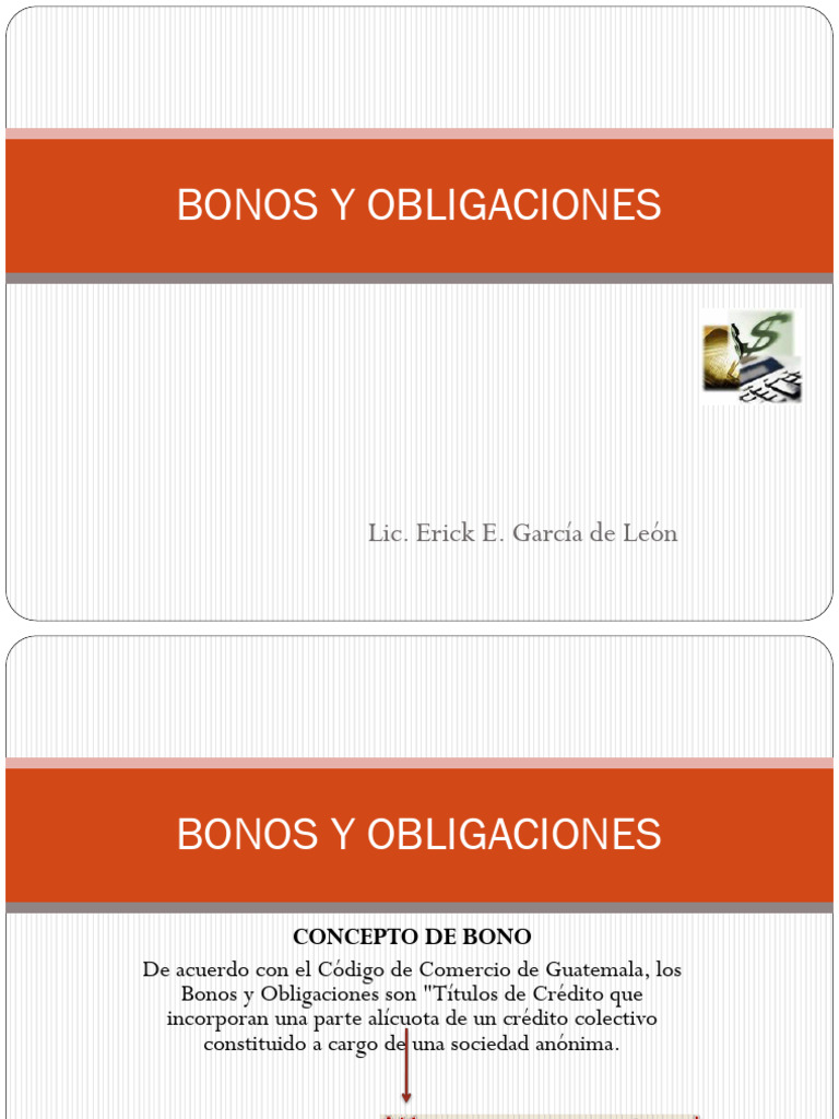Bonos y Obligaciones PARTE I | PDF