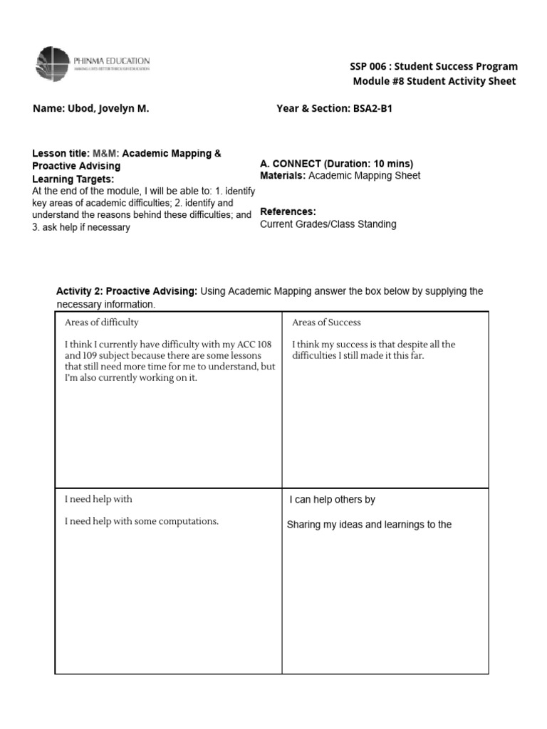 Academic Mapping for Student Success | PDF | Business