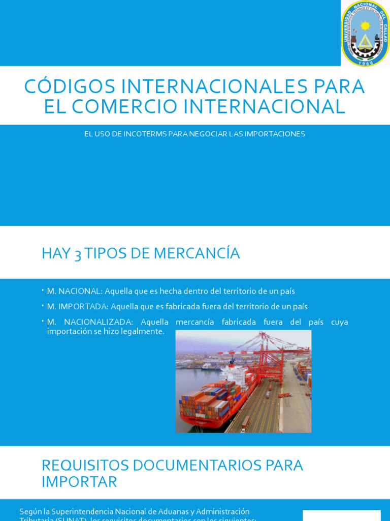 Semana 10 CÓDIGOS INTERNACIONALES PARA EL COMERCIO INTERNACIONAL Gerencia | PDF | aduana | Arancel