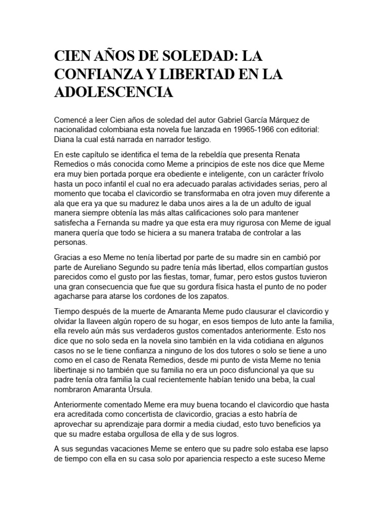 CIEN AÑOS DE SOLEDAD Naho | PDF | Novela negra, policíaca y suspenso