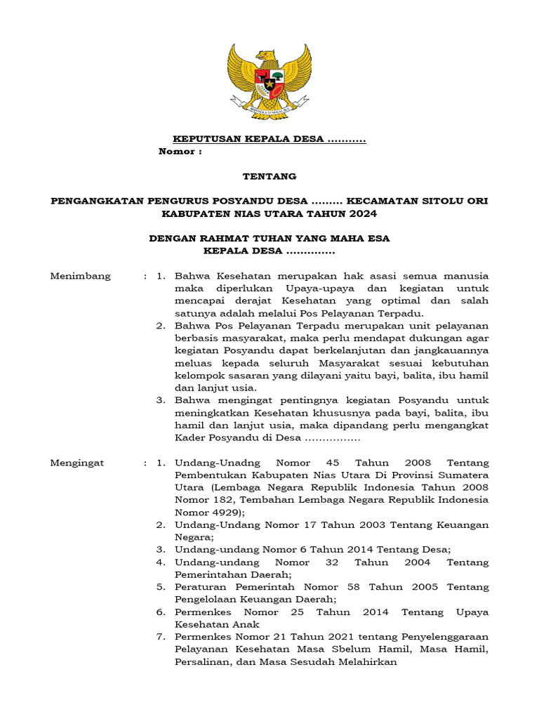 Contoh SK KADER | PDF | Ilmu Sosial