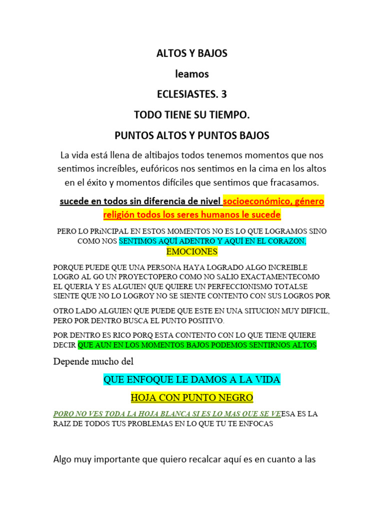 Altos y Bajos | PDF