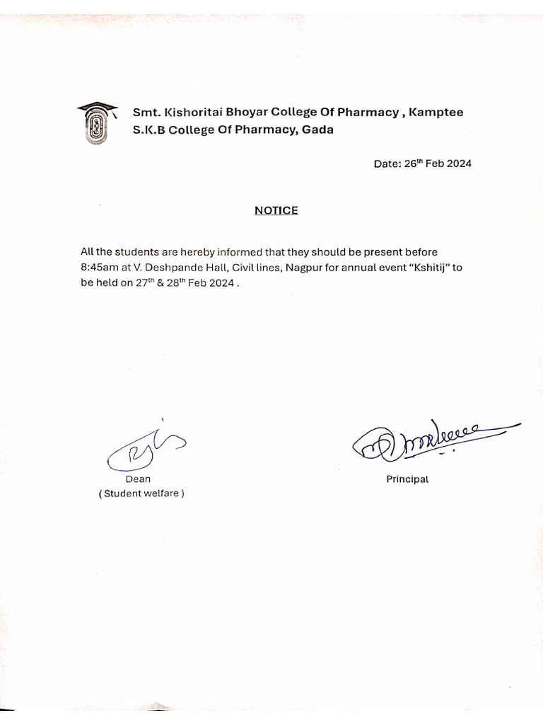 Kshitij Notice | PDF